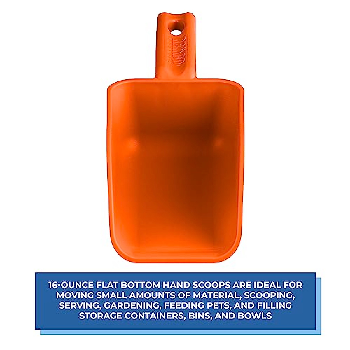 Vikan Remco 63007 Color-Coded Plastic Hand Scoop - BPA-Free Food-Safe Kitchen Utensils, Restaurant and Food Service Supplies, 16 oz, Orange