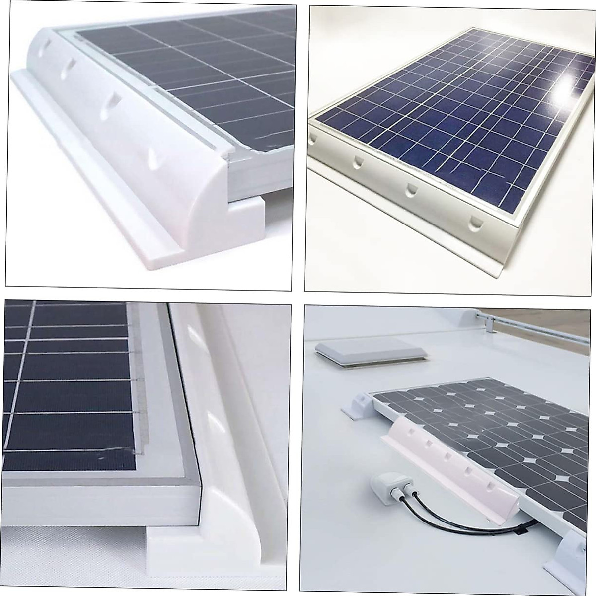 MARMERDO 2pcs Solar Panel Support Caravan Boat Solar Panel Bracket Soundbar Bracket Rv Solar Panel Bracket Solar Panel Mounting Brackets Roof Panels Marine White Abs Windshield