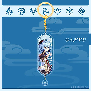 WillZephyr 4PCS original god pendant acrylic laminated pendant keychain thunder and lightning General Yagyujinzi (Style B)