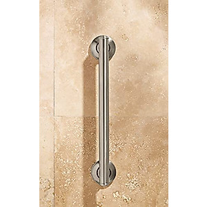 Moen Brushed Nickel Bathroom Safety 16-inch Shower Grab Bar with Comfort Grip Pad for Handicapped or Elderly, R8716D1GBN
