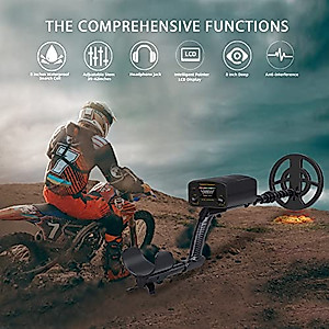 Metal Detector for Adults Professional, Waterproof 8'' Coil High Accuracy Gold Metal Detector with LCD Display, Advanced DSP Chip, DISC&All Metal Mode, for Beach Detecting, Treasure Hunting