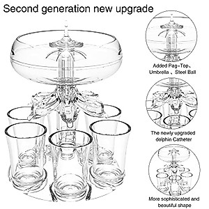 LOCYOP 6 Shot Glass Dispenser and Holder,Shot glass holder Shots Dispenser Liquor Dispenser Drink Despenseror Cocktail Dispenser with Brush for Filling Liquids