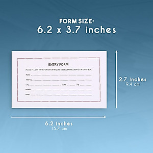 1000 Entry Forms - 10 Pads with 100 Sheets Per Pad - Entry Cards for Contests, Raffles, Ballots, Drawings, 6.2 x 3.7 Inches