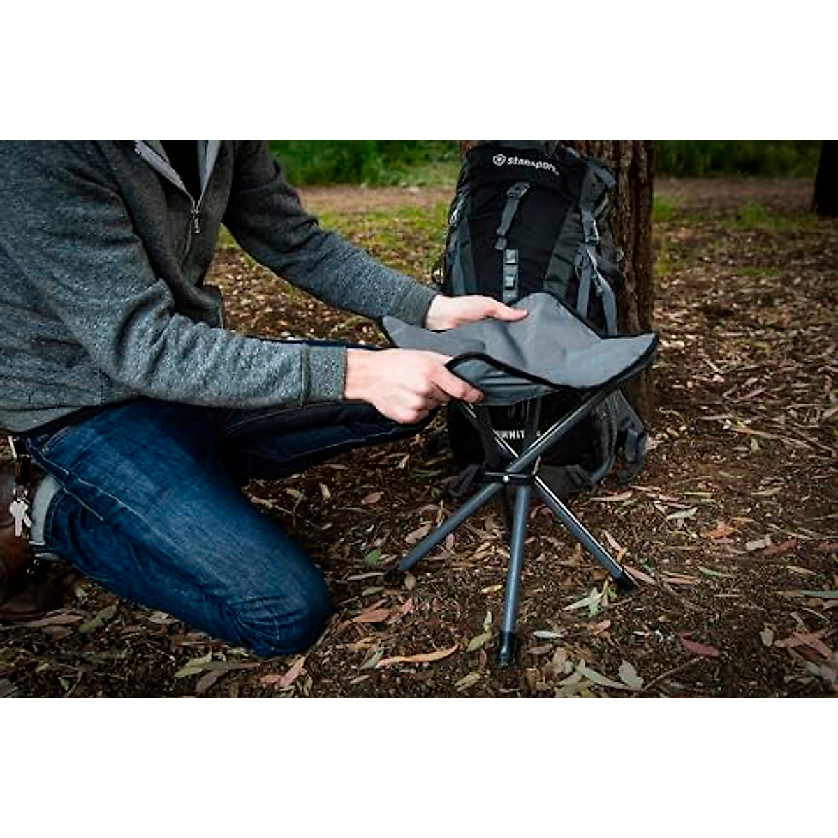 Stansport Apex Fold-Up Stool (G-140), Multicolored