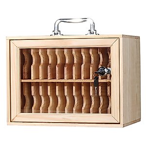 Cell Phone Holder Classroom Cell Phone Lock Box 60 Slots Wooden Cell Phone Storage Cabinet Pocket Chart for Classroom with Lock for School Office (Color : 24 bits)
