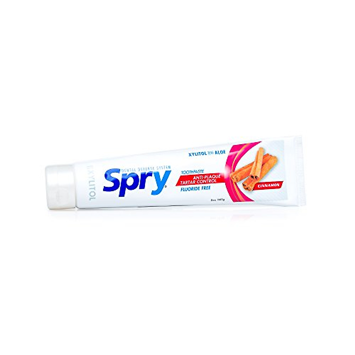 Spry Xylitol Toothpaste 5oz, Fluoride Free Toothpaste Adult and Kids, Teeth Whitening Toothpaste with Xylitol, Natural Breath Freshening, Mouth Moisturizing Ingredients, Cinnamon (Pack of 1)