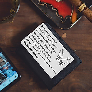 akeke Anniversary Card for Him Hubby Husband Wallet Card From Wife Engraved Wallet Insert Card I Love You Gifts Love Notes for Husband Long Distance Relationship Gifts for Him Boyfriend Han10