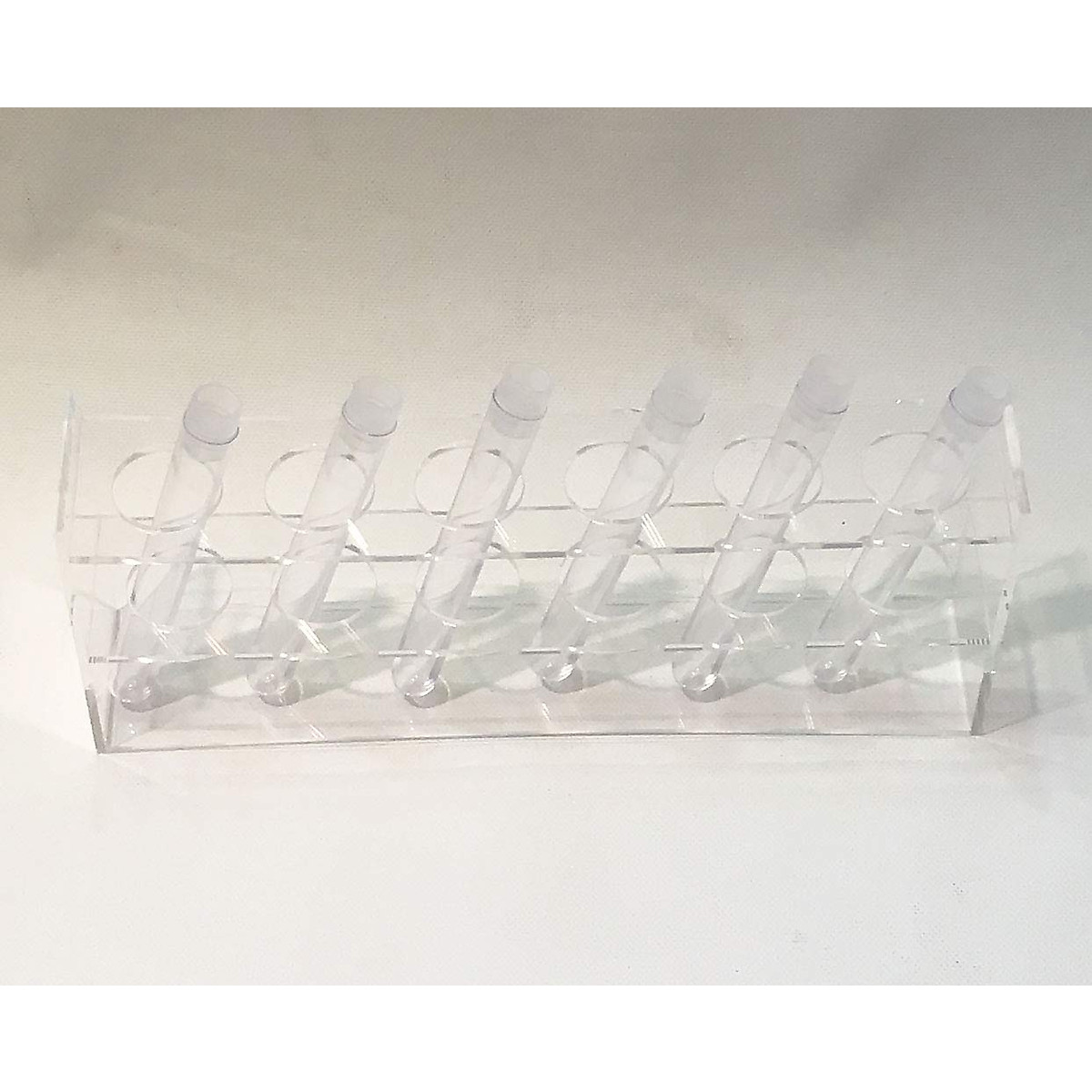6 Hole Clear Acrylic Plastic Test Tube Bud Vase Spice Rack for Vials Bottles Toothbrush Razor Pen Display Stand