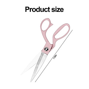 8" All Purpose Stainless Steel Scissors, Heavy Duty Ergonomic Comfort Grip Shears Sharp Pink Scissors for Office Home Household (Pink)