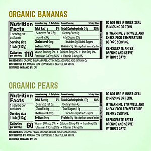 Amazon Brand - Mama Bear Organic Baby Food, Fruit Variety Pack, Apples, Apple Berry Blend, Bananas, Pears, vegetarian, 4 ounce (Pack of 12)