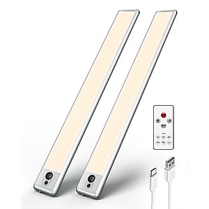 EZVALO Under Cabinet Lights,72 LED Under Cabinet Lighting Wireless Night Light, Battery Powered 3300K with Remote Control Under Counter Lights for Kitchen,Cabinet,Bedroom(Warm White) 2 Pack