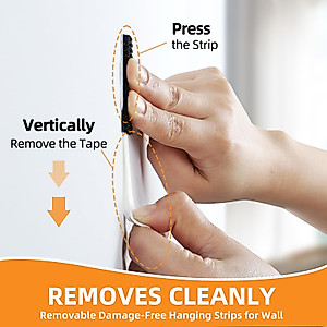 Summerbrite Picture Hanging Strips Heavy Duty, Damage Free Hanging Picture Hangers, Picture Hanging Kit, Hanging Hooks Without Nails, Wall Strips Sticky Adhesive Tape for Christmas (56 Strips)