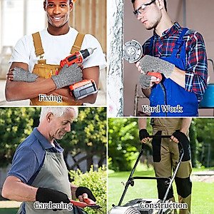 2 Pair Cut Resistant Half Finger Protection Gloves for Home Use (Grey and Black)