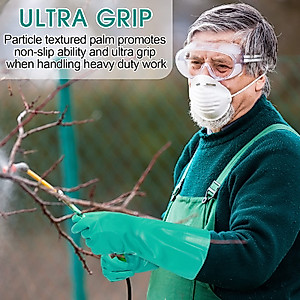 Potchen 20 Pairs Chemical Resistant Gloves Heavy Duty Nitrile Gloves Thick Work Cleaning Resist Household Acid, Alkali Gloves (X-Large)