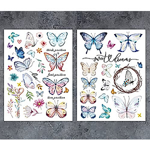 GSS Designs Butterfly Rub on Transfers for Furniture Crafts Wood Scrapbook 2 Sheets 12x16Inch Butterflies Furniture Transfers DIY Decor Transfers Dry Rub On Transfers Stickers