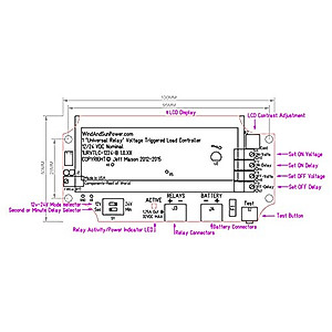 WindAndSunPower.com 1 Universal Relay Voltage Triggered Load Controller “with Delays, Circuit Board Only!” 1URVTLC-1224-B (Green LCD)