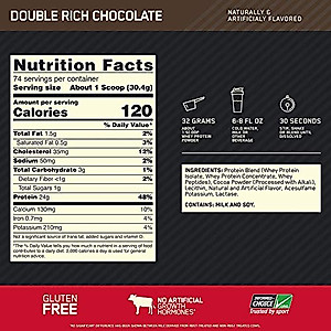 Optimum Nutrition 100% Gold Standard Whey Protein Powder: Double Rich Chocolate (5 Pound) with Micronized Creatine Monohydrate Powder, Unflavored (120 Servings) - Bundle Pack