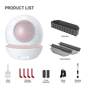 ELS PET Self Cleaning Cat Litter Box, No Scooping Automatic Litter Box, Smart Monitor/Safety Protection/Odorless, Extra Large for Multiple Cats, Without APP Control