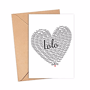 GavinsDesigns Happy Birthday Lolo Card - Cute Happy Birthday - Birthday Greeting Card - Sweet Birthday Card For Lolo - Anniversary-Thank You Card - Heart Happy Birthday Mom - I Love You Lolo Card