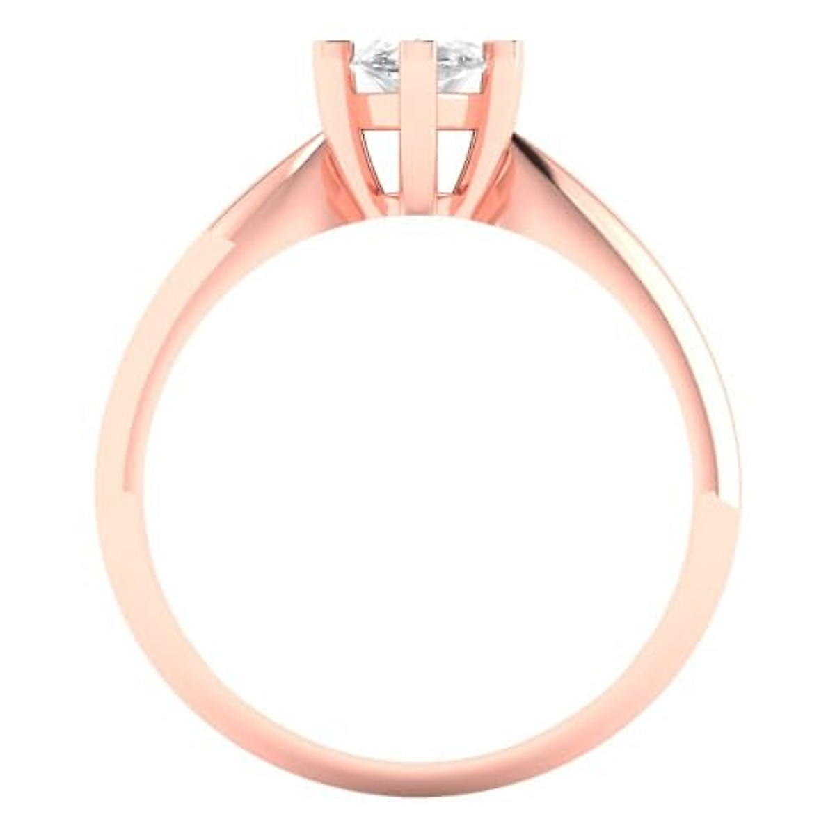 Clara Pucci 1.0 ct Marquise Cut Solitaire Moissanite Engagement Wedding Bridal Promise Anniversary Ring 18K Rose Gold Size 5.5