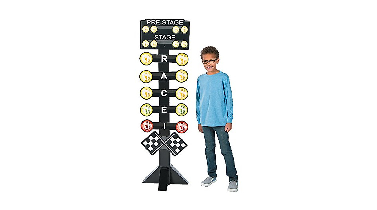 Race Car Directional Sign - 5 Feet Tall for Car-Themed Parties