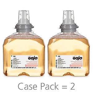 GOJO TFX Premium Foam Antibacterial Handwash, Fresh Fruit Scent, 1200 mL Foam Hand Soap Refills TFX Touch-Free Dispenser (Pack of 2) - 5362-02