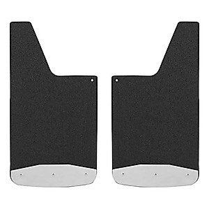 LUVERNE 251223 Universal Front or Rear 12-Inch x 23-Inch Textured Rubber Mud Guards with Stainless Steel Plates , Black
