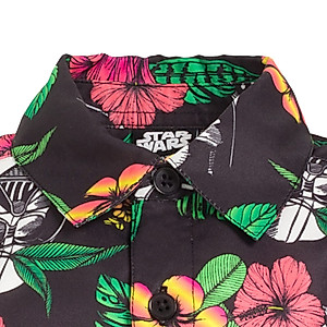 STAR WARS Darth Vader Stormtrooper Big Boys Hawaiian Button Down Shirt Black 14-16
