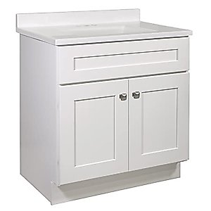 Design House Bath Shaker 2-Door Bathroom Vanity 4 in. Centerset Solid White Camilla Cultured Marble Top