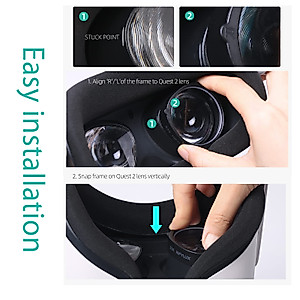 Myopia Glasses Lens Compatible with Oculus Quest 2 VR Headset accessories , customized Frame Plus Protecting Lens Combination 1 Pair (-3.00)