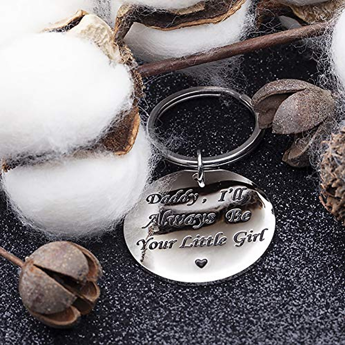 Father’s Day Gifts from Daughter Gift for Dad Keychain Daddy Stepfather Gift from Stepdaughter Girls Wife for Birthday Valentine's Day Christmas Gift for Big Daddy Stepdad Men Key Ring Jewelry Present