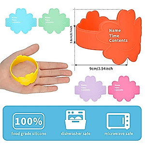 Baby Bottle Labels for Daycare,Original Flower Design for Write and Reuse Baby Bottle Labels 6 Packs use to fit for Dr.Brown 4 Ounce and All Other Bottles