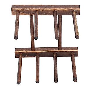 Wooden Dish Plates Holder Wood Dish Rack 4/6 Column for Dish Plate Bowl Cup Home Storage Cabinet(4.9 x 5.5 x 4.1in)