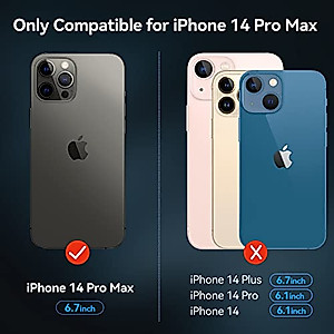 voscu Detachable Wallet Case for iPhone 14 Pro Max 6.7'' Compatible with MagSafe, Support Wireless Charger, Vegan Leather Flip Folio Magnetic Phone Case with Card Holders [RFID Blocking]-Black