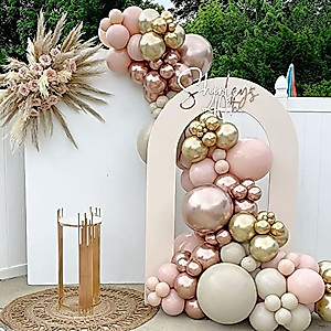 FREECHASE Gold Balloons 100pcs Different Size Pack 18/12/10/5 Inch Metallic Gold Garland Kit for Birthday Wedding Bridal Baby Shower Graduation Christmas Valentines Day Mothers Day Party Decorations