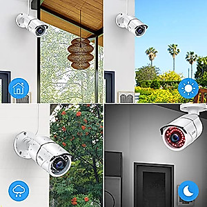 ZOSI 4 Pack 2MP 1080p HD-TVI Home Security Camera Outdoor Indoor 1920TVL,36PCS LEDs,120ft Night Vision, 105°View Angle, Weatherproof Surveillance CCTV Bullet Camera