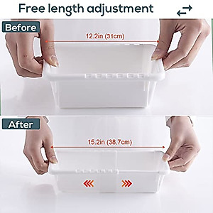 5 Pack Expandable Drawer Organizer for Utensils Holder, Adjustable Cutlery Tray, Drawer Dividers Organizer for Silverware, Flatware, Knives in Kitchen, Bedroom, Living Room (M)