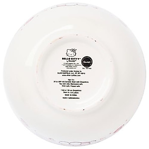 Silver Buffalo Sanrio Hello Kitty Apples and Cinnamon Ceramic Ramen Noodle Rice Bowl with Chopsticks and Spoon, Microwave Safe, 20 Ounces