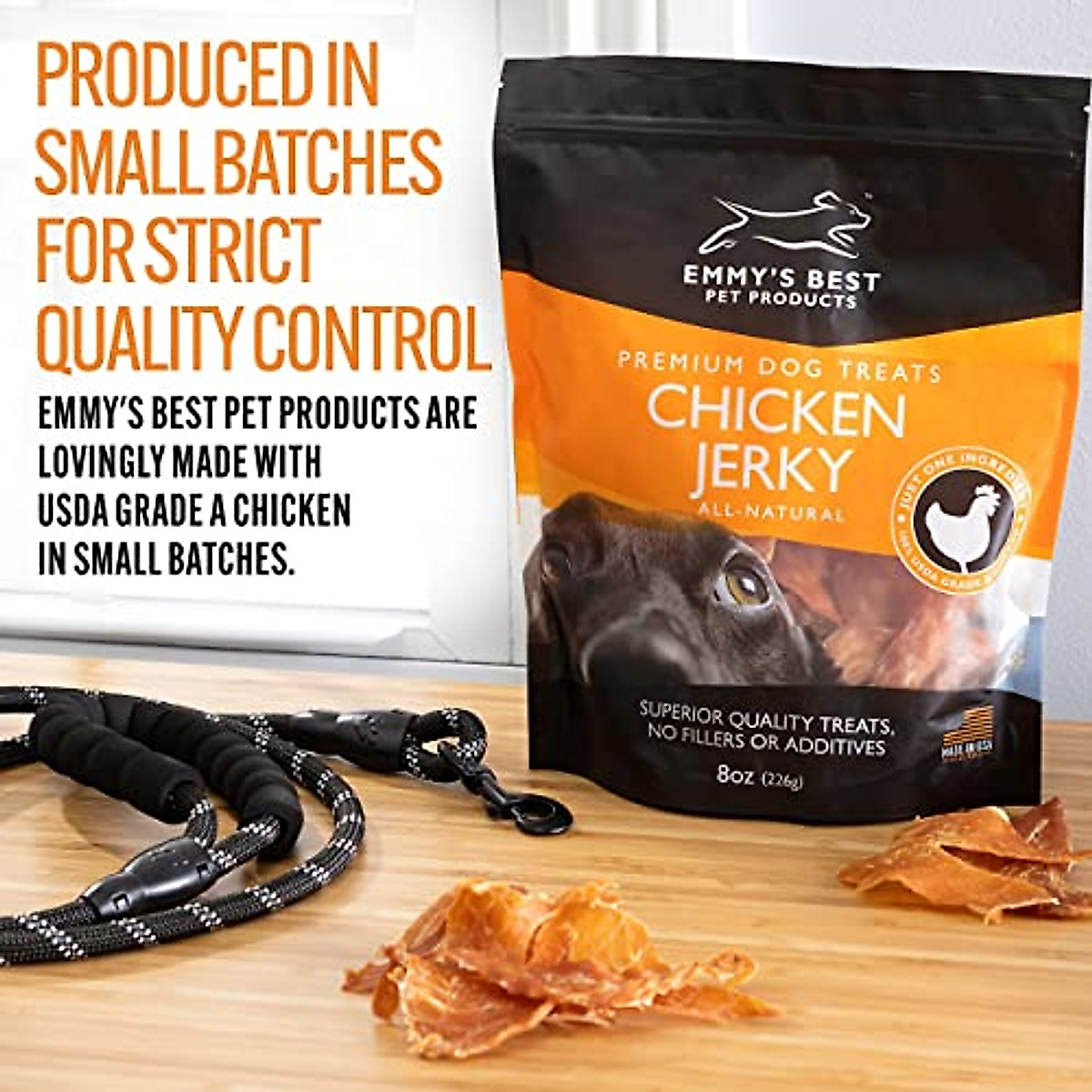EBPP Chicken Jerky Dog Treats Made in USA - 100% Natural Dog Jerky Treats Made with Real Chicken - Grilled Chicken Strips for Medium Dogs, Large Dogs and Small Dogs