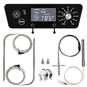 Digital W/LCD Display Control Board Replacement Parts Kit Compatible with P7-7.0/PBV7P1 Pit BOSS 7 Series Vertical Pellet Smokers, Include Meat Probe, Temperure Sensor Probe, and Igniter Hot Rod