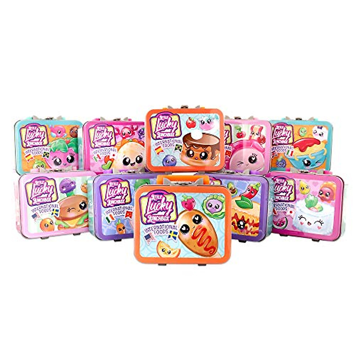 Basic Fun 10510BF2 Surprise-10 Styles Wave 2 Little Lucky Lunch Box Girls Collectible Lunchbox, Multicolour