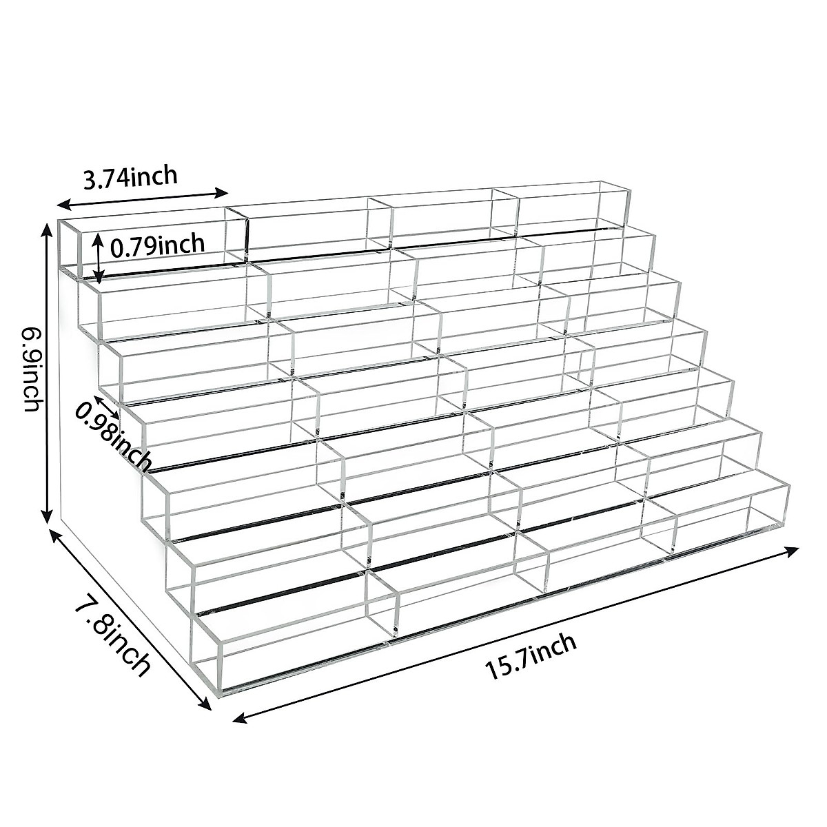 Vevitts Acrylic Business Card Holder for Desk Multiple Business Card Holders 28 Slot 7 Tier Large Business Card Organizer Business Card Display Rack Clear Plastic Business Card Stand for Home Office
