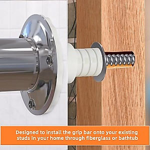 Grab Bar Mounting Kit, Grab Bar Anchors for Installing Grab Bar to Studs in Fiberglass Showers, Grab Bar Mounting System for Safety in Fiberglass Shower or Fiberglass Tub (1)