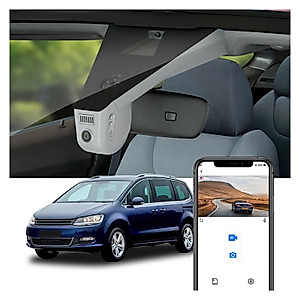 Fitcamx Car Camera Dash Cam 4K Auto DVR,Dash cam Compatible with VW Sharan 7N 2016 2017 2018 2019 2020 2021 (Color : Black, Size : 2K Dual Cam 64GB)