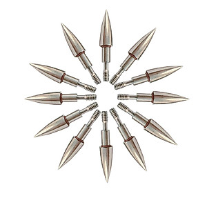 100 Grain Field Points,5/16 Stainless Steel Archery Target Bullet Point Sharp Targethead Screw in Broadheads (1 Dozen 12 PCS)