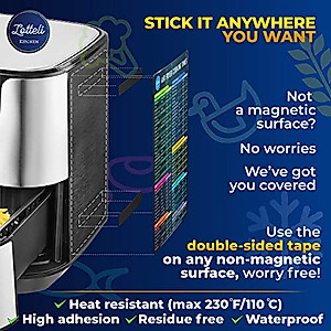 Air Fryer & Pressure Cooker Magnetic Cheat Sheet Set, Air Fryer Accessories Cook Times, Instapot Accessory Magnet Sheet Quick Reference Guide for Cooking and Frying (Bundle)