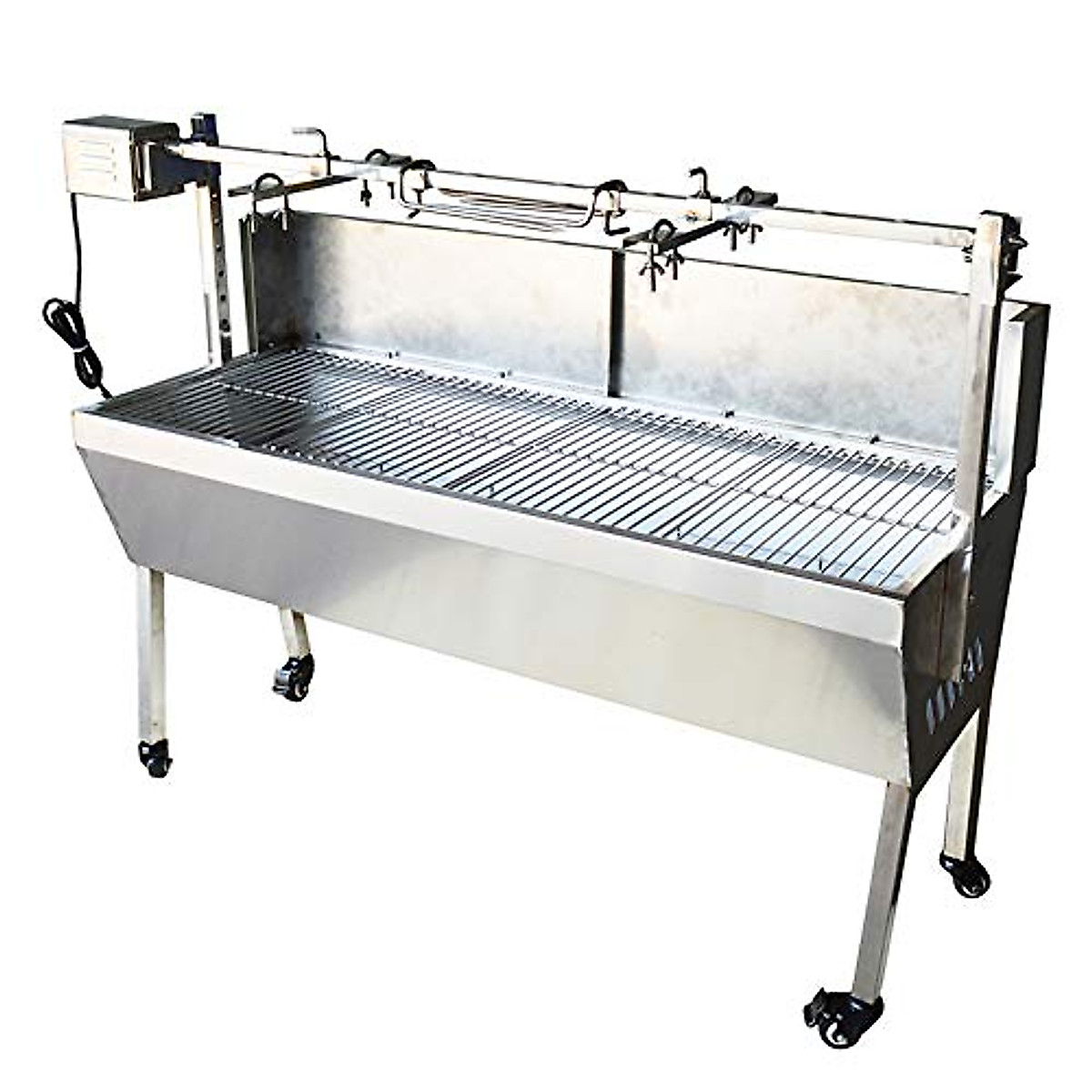 HayWHNKN Rotisserie Grill Roaster 66lbs Stainless Steel BBQ Rotisserie Grill Kit Pig Lamb Goat Chicken Charcoal Spit Roaster Rotisserie Grill for Garden Patio Outdoor Cooking Party (46 inches)