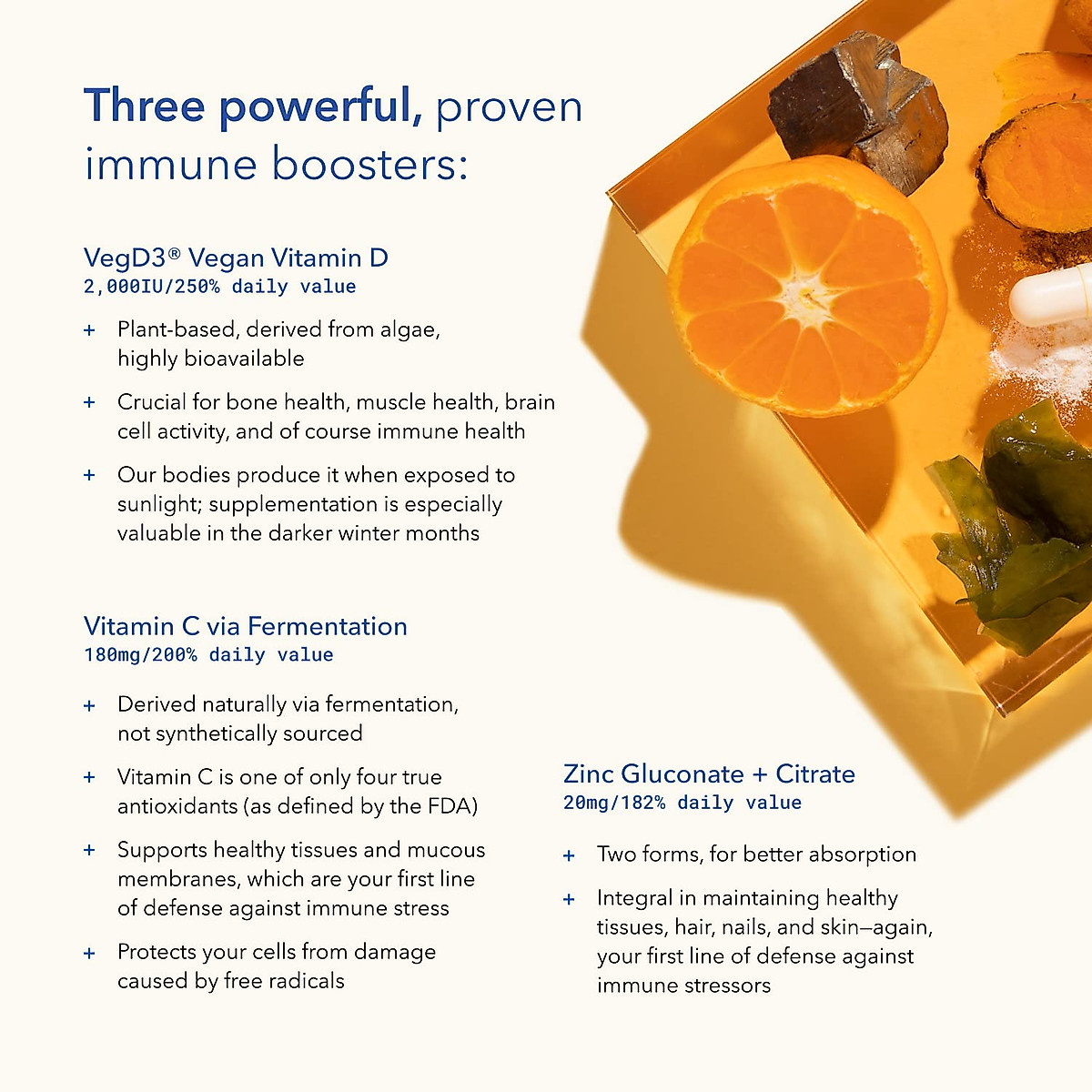 TRU NIAGEN Immune Support Supplement - Daily Defense - Vitamin C from Fermentation, Vegan Vitamin D3 2000 IU, Zinc, Plus Theracurmin (Curcumin) + Multi Award-Winning NAD Boosting Niagen 150mg 30ct