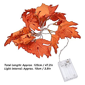 CUTULAMO String Light, Decorative Maple Leaves String Light Vivid Beautiful for Homes Gardens Courtyards Halloween Decoration