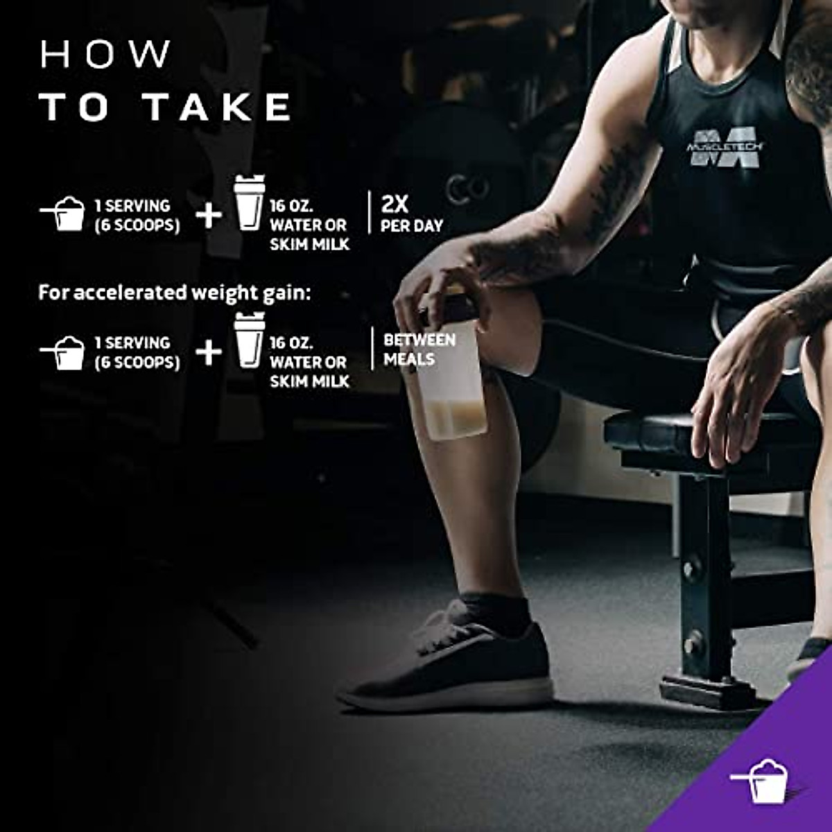 Mass Gainer, MuscleTech 100% Mass Gainer Protein Powder, Protein Powder for Muscle Gain, Whey Protein + Muscle Builder, Weight Gainer Protein Powder, Creatine Supplements, Chocolate, 5.15 lbs